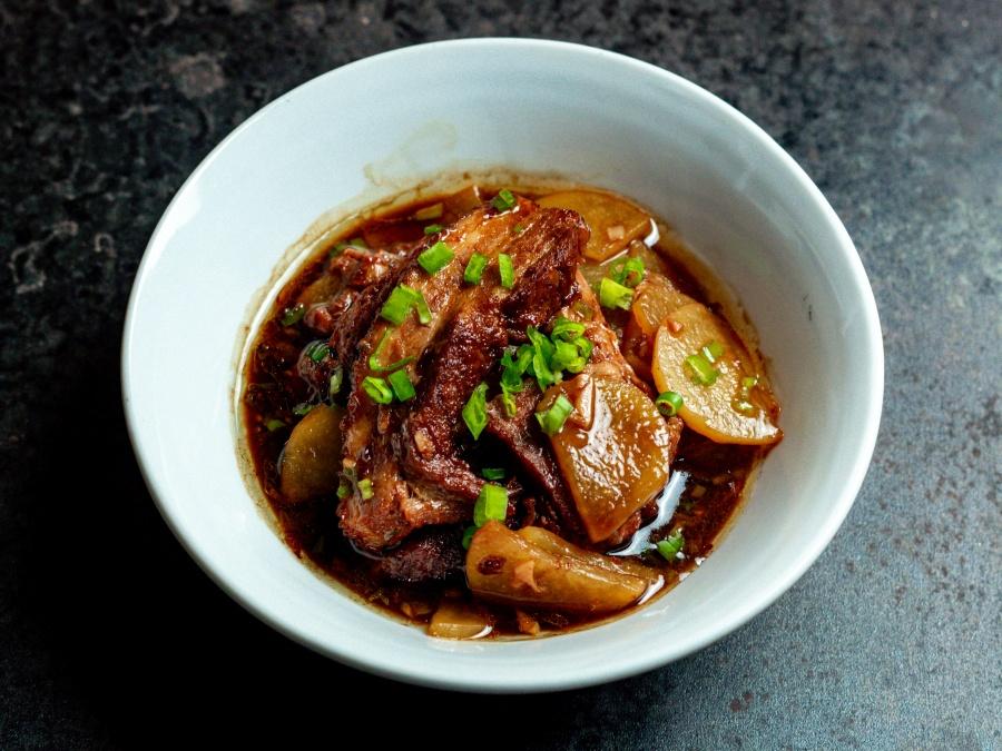 Canned stewed pork with potatoes: A comforting stew featuring canned ...